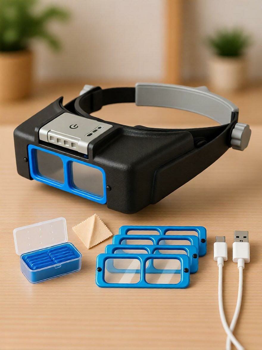 Увеличительная лупа с LED-подсветкой и USB-зарядкой