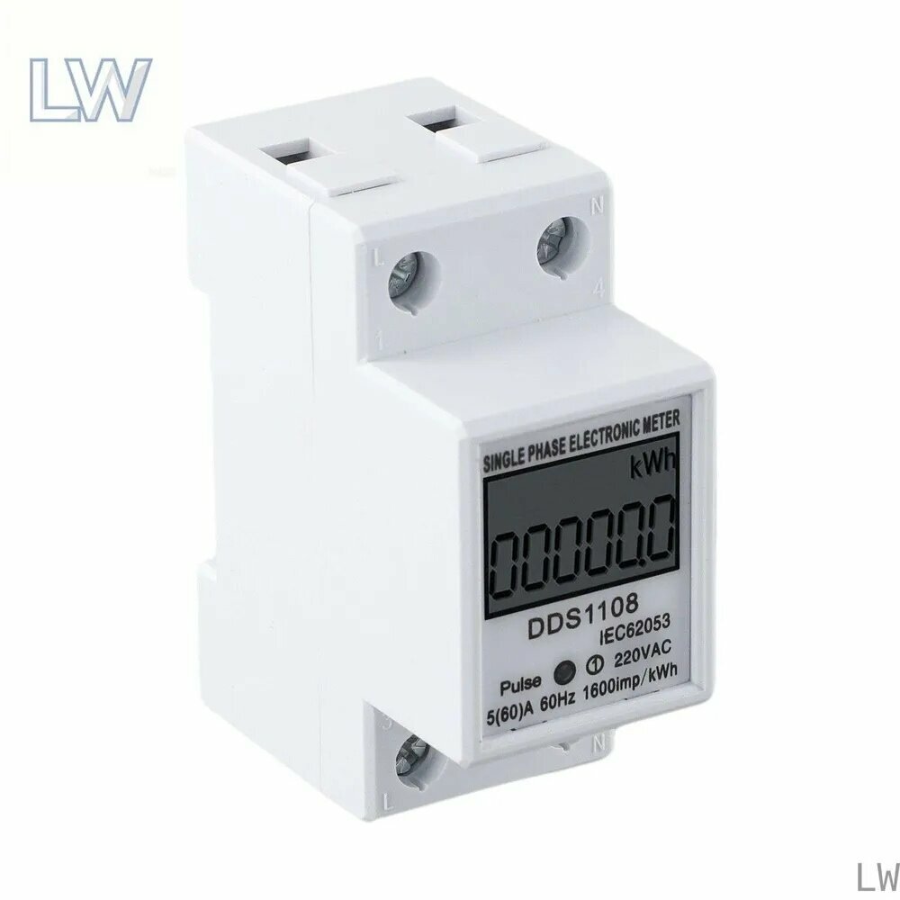 LW1 шт. DDS1108 однофазный счетчик электроэнергии на DIN-рейку с интеллектуальным цифровым дисплеем 220В