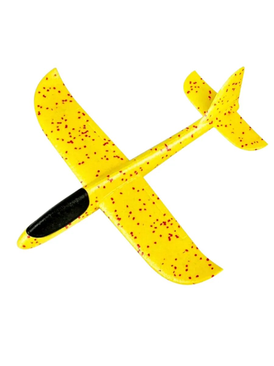 Игрушка Самолёт метательный из пенопласта 36 см Жёлтый ( планер / самолётик игрушка для мальчиков и девочек )