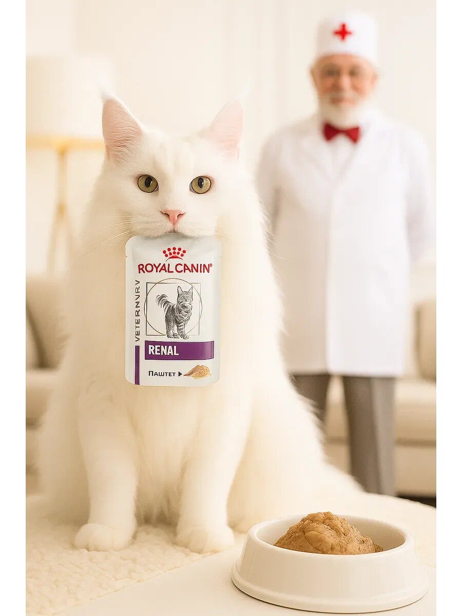 ROYAL CANIN Renal влажный корм для кошек с хронической почечной недостаточности, паштет 85гр, 10 шт