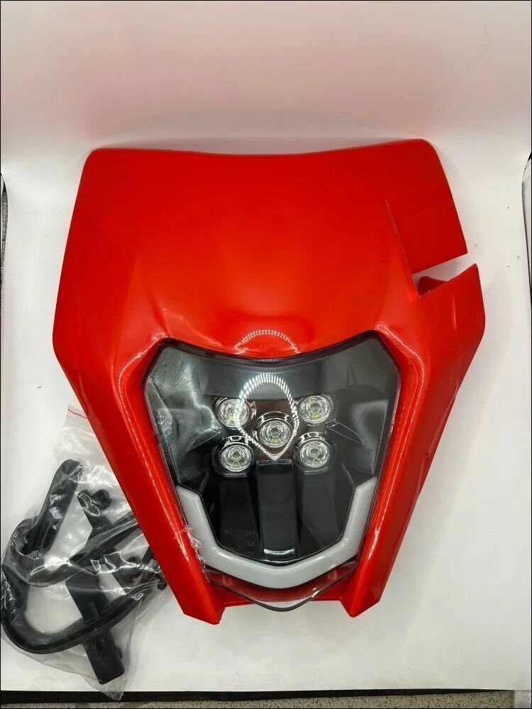 Фара 1шт мотоциклетная светодиодная Красная KTM EXC PITredHeadlight