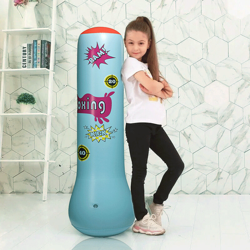 Детский надувной боксерский мешок, оборудование для фитнеса молодежи, мешок с песком для домашнего использования, стоячий боксерский мешок, тумблер, боксерская стойка