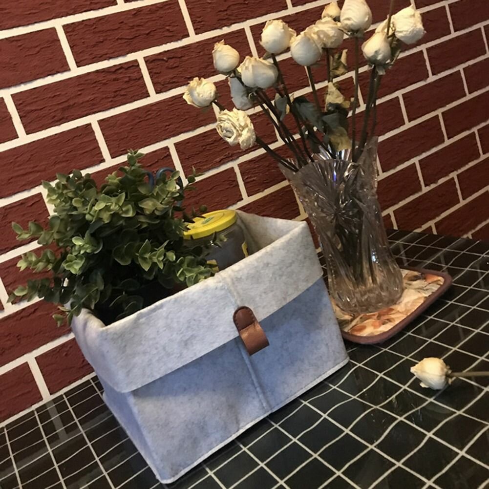 Корзина из фетра в скандинавском стиле для гостиной, столик для хранения всякой всячины, серый