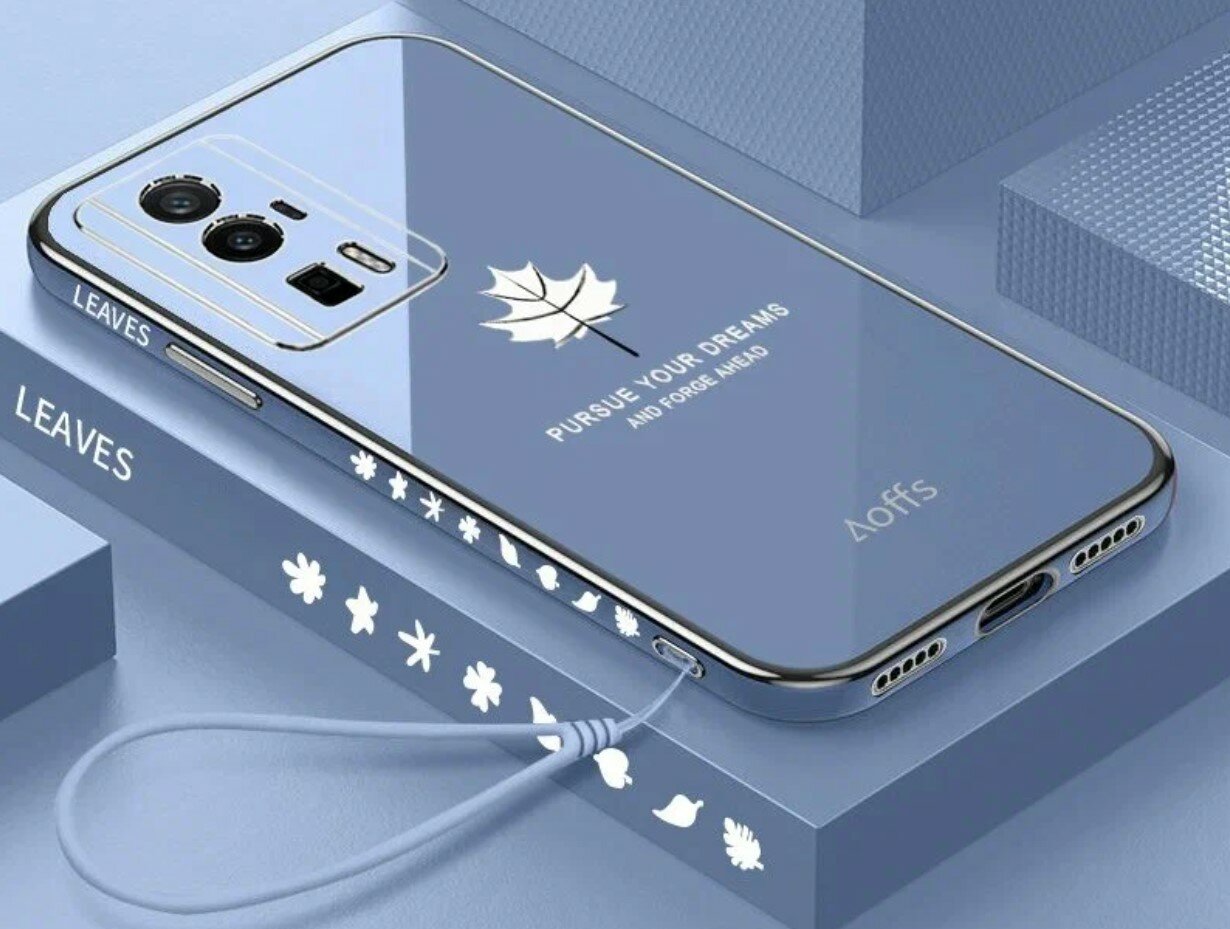 Силиконовый чехол-бампер MyPad для Xiaomi Redmi K60s Foglia d'acero, тематика Кленовый лист сиреневый с окантовкой