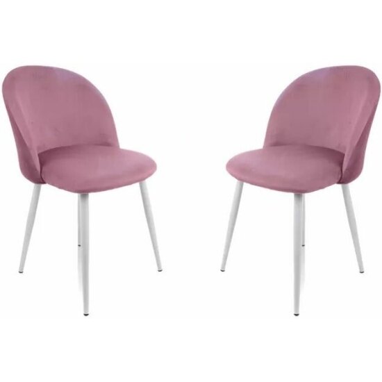 Комплект стульев домашних M-group бостон, пудровый, белые ножки (2 шт)