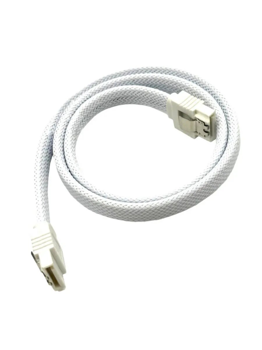 Кабель SATA 3.0 7pin, нейлон, 50см, чисто-белый