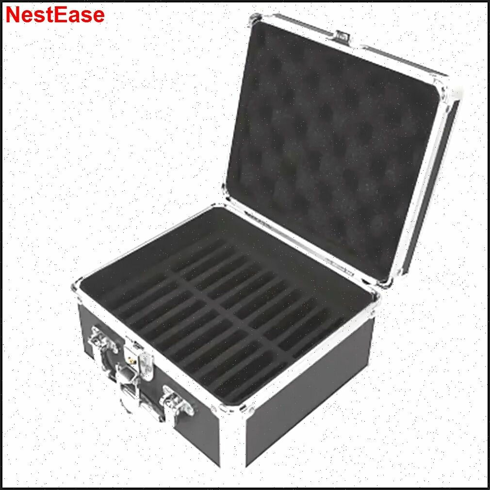 Коробка для хранения 2,5-дюймовых жестких дисков с удобной ручкой, 20 отсеков, алюминиевый сплав, двойной замок безопасности для дома