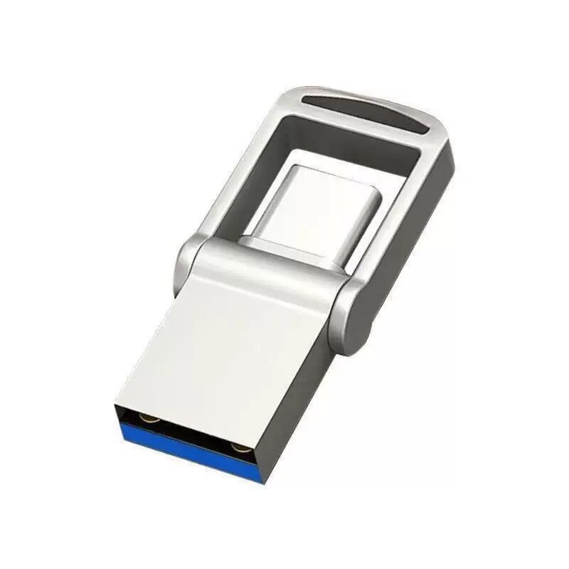 Флеш-накопитель USB с большой емкостью 1 ТБ 2 ТБ, высокоскоростной, Type-C, двойного использования, металлический, с вращающейся гравировкой, 64 ГБ для использования в автомобиле