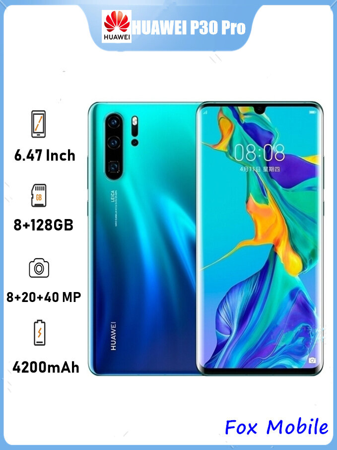 Смартфоны Hua wei P30 Pro 8+128 ГБ Global поддержка NFC Google Мобильные телефоны