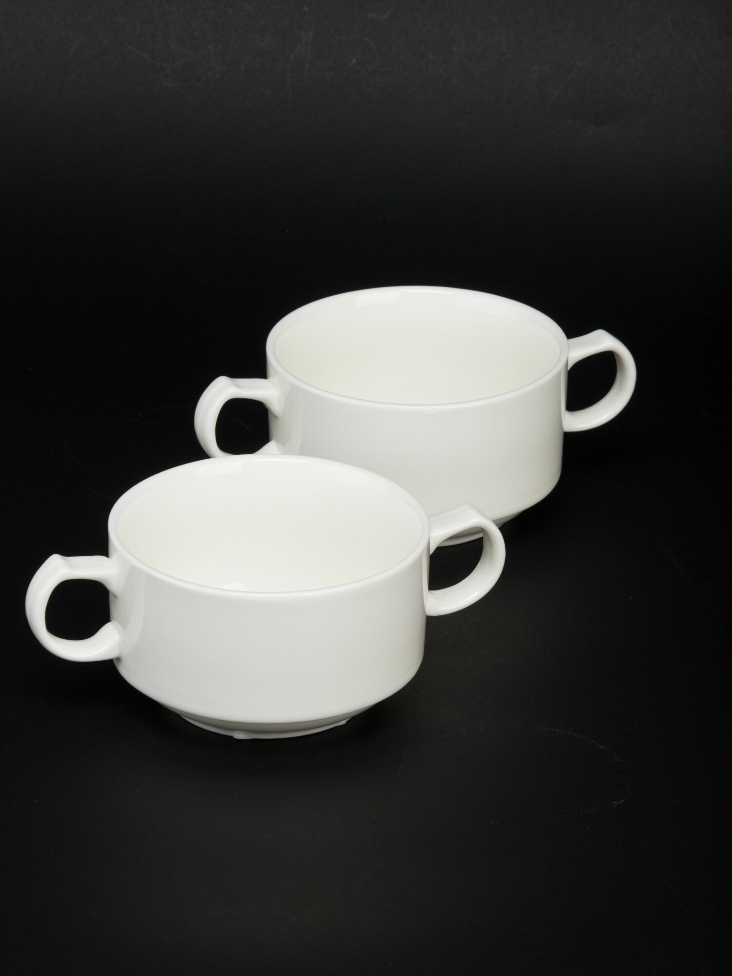 Бульонница 350мл фарфоровая - 2 штуки