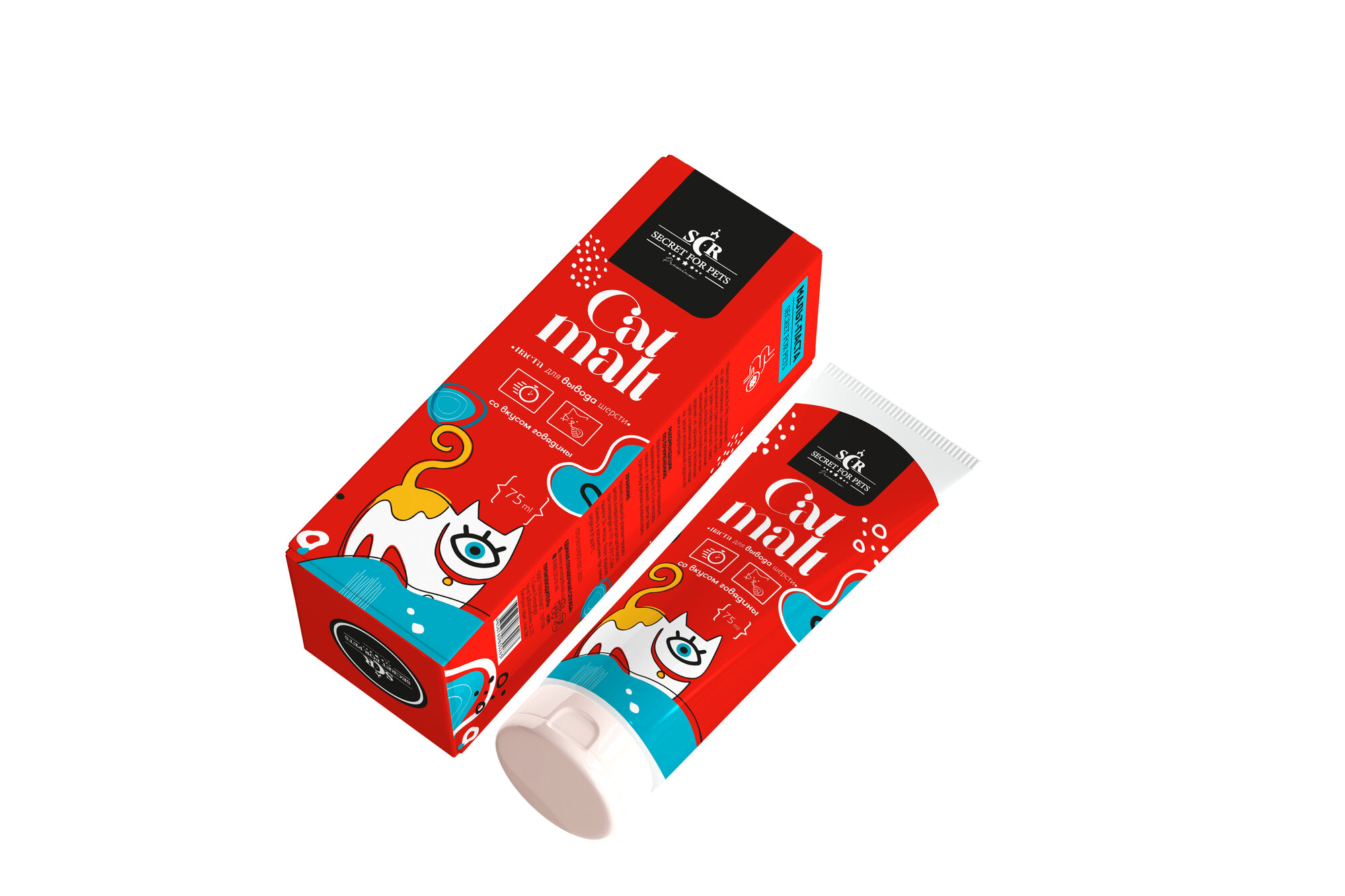 Паста Secret for Pets, для кошек, для ЖКТ, со вкусом говядины, 75 мл