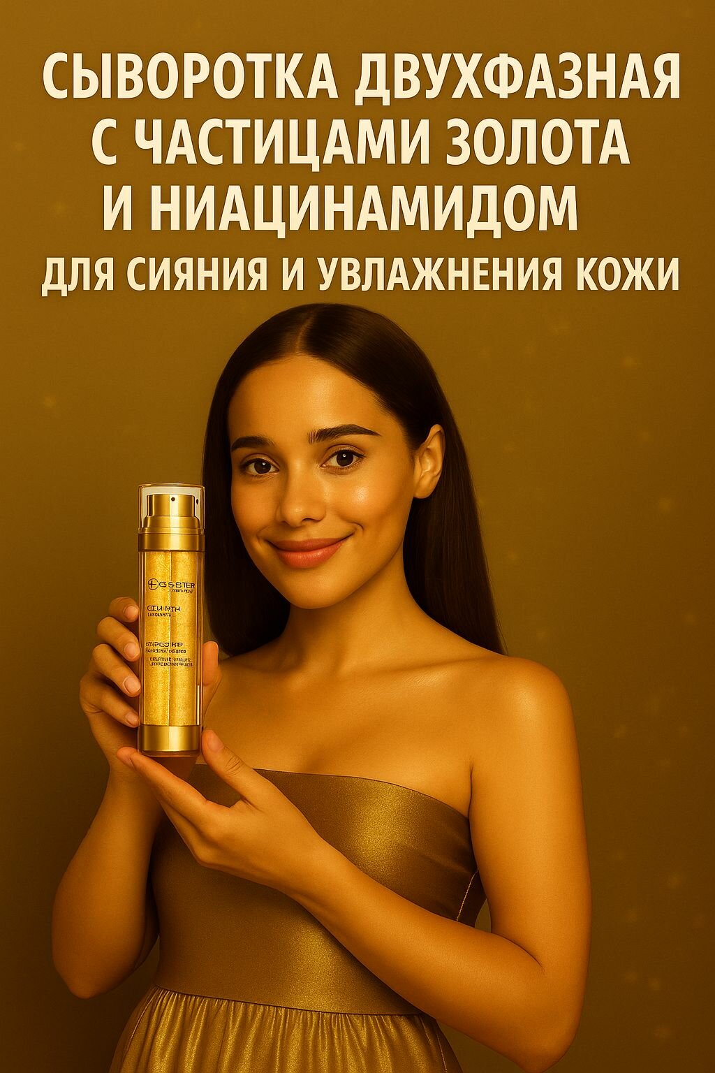 Двухфазная сыворотка для лица Bio essence антивозрастная, омолаживающая, питательная с ниацинамидом, антиоксидантами от морщин, для сияния и гладкости кожи с Золотом 24карат, 30мл