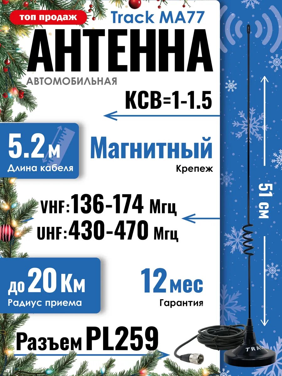 Антенна автомобильная для рации на крышу