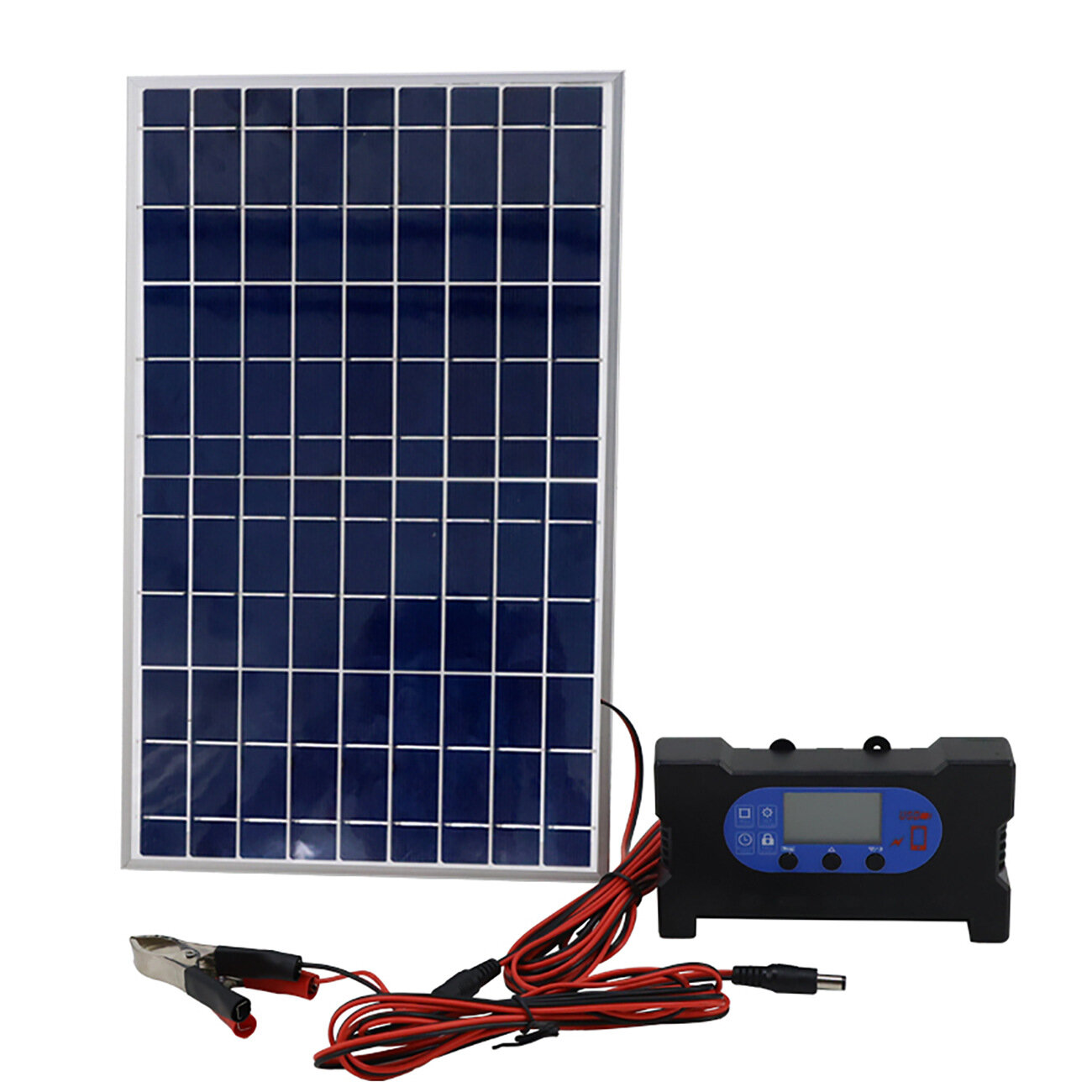 Трансграничный эксклюзивный для портативных солнечных панелей 10WDC12V/18V комплект солнечных панелей с зажимом крокодила
