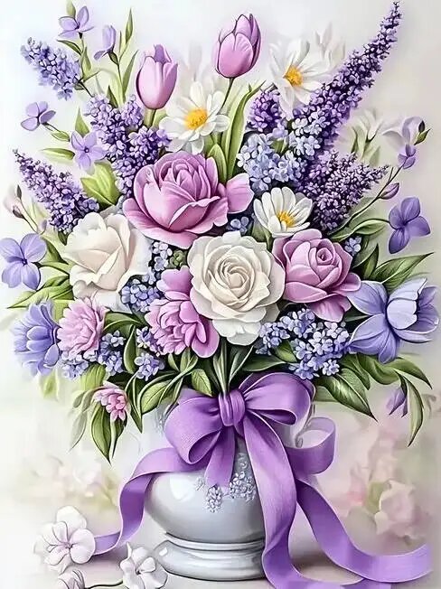 Набор для вышивки крестом "Цветы в вазе", 40x50cm