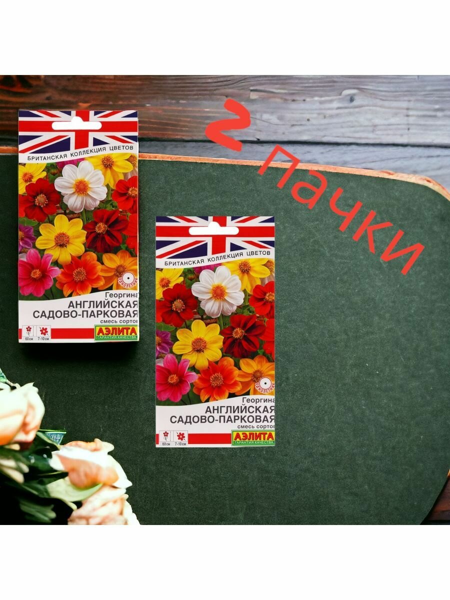 Георгина Английская садово-парковая смесь 0,3г (комплект из 2 пачек) Аэлита