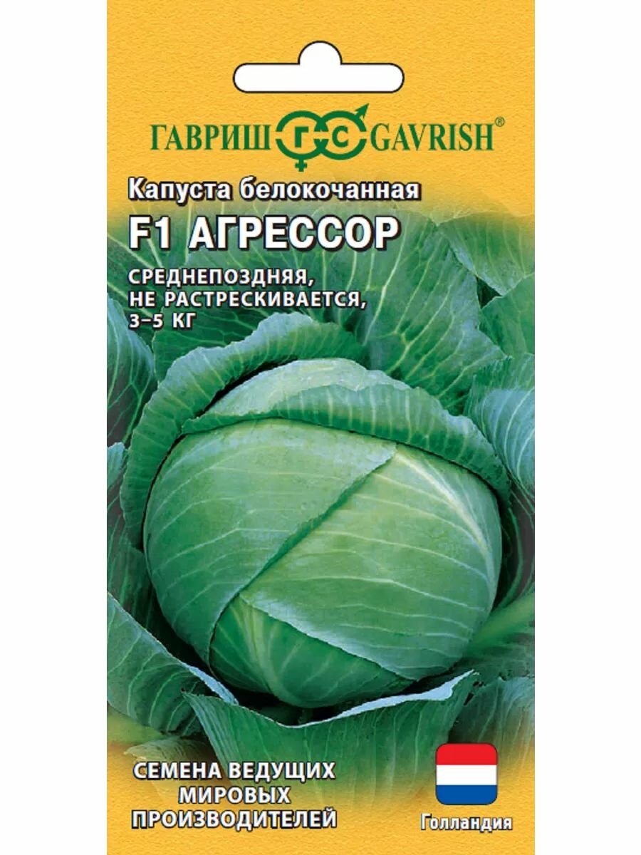 Капуста Агрессор F1 Б/К цв. п 10 семян Голландия Гавриш
