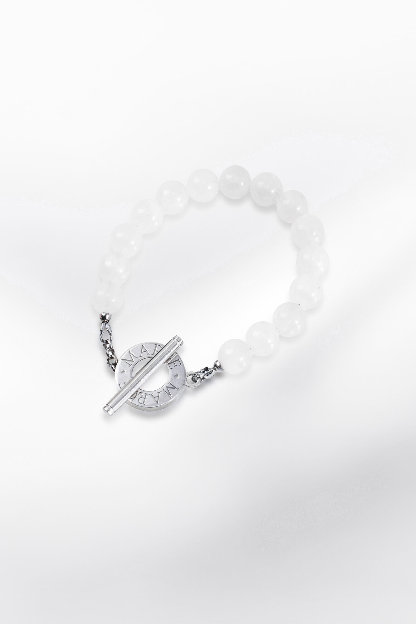 Браслет-цепочка, серебро, 925 проба, родирование, лунный камень