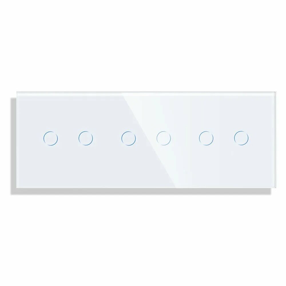 Сенсорный выключатель 6 клавиши, 3 поста (2+2+2) , скрытая установка, панель стекло Белый,228mm