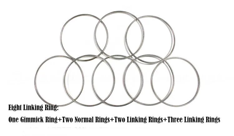 Magnetic Linking Ring Set, lolibear, 8 Pieces, Stainless Steel