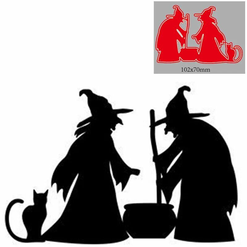 Металлические штампы форма Хэллоуин ведьма украшение для скрапбукинга бумаги рукоделия ножа форма лезвие удар трафареты штампы