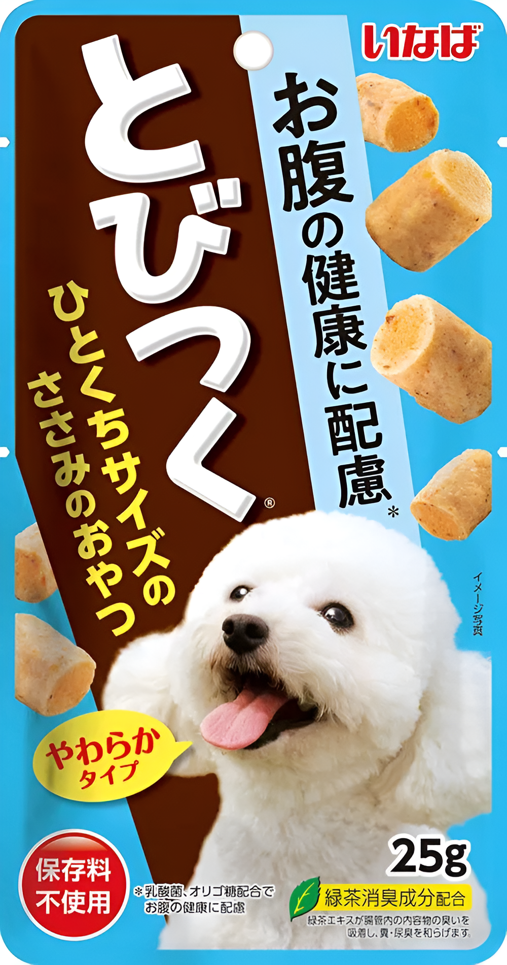 Лакомство для собак Inaba Tobitsuku, запеченные трубочки, Куриное филе для поддержания здоровья ЖКТ, 2 шт х 25 гр