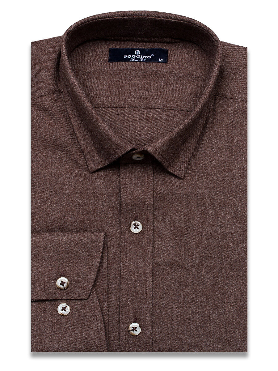 Рубашка байковая приталенная с длинным рукавом