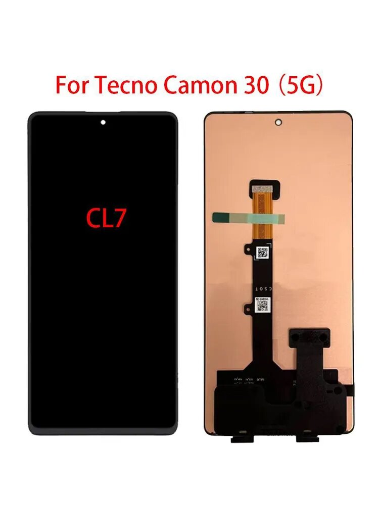 Дисплей на Tecno Camon 30 5G, CL7 AMOLED в сборе с тачскрином Черны