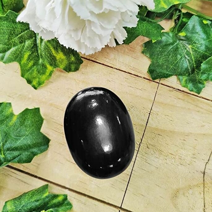 Обсидиан Массажный камень для ладони, камень для снятия стресса