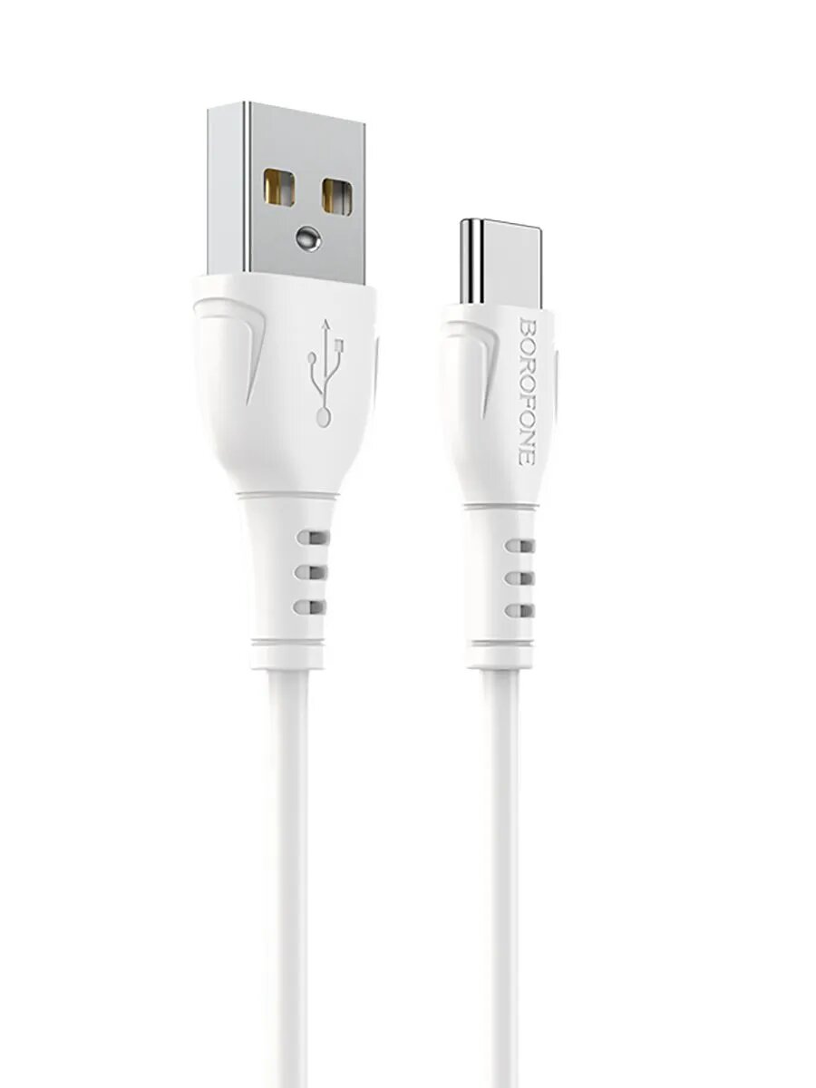 Кабель Borofone BX51 USB to Type-C, 3А, 1 метр, белый / провод для зарядки Android