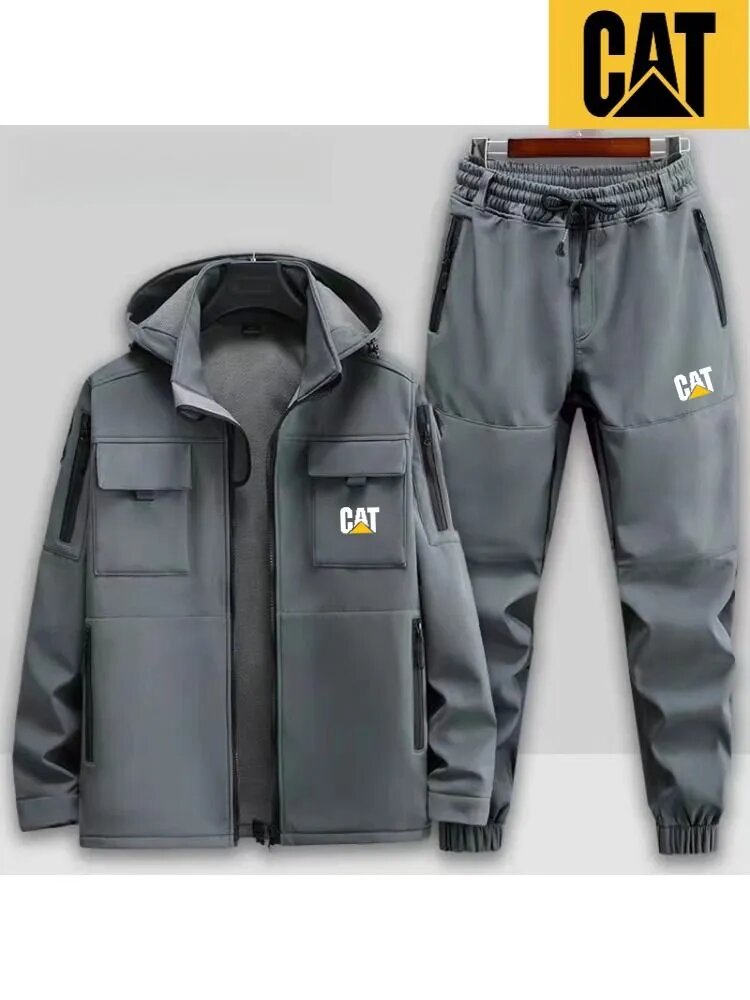 Комплект одежды Caterpillar Зимний рабочий костюм унисекс: утепленный комплект с флисом, ветро-влагозащитный, для стройки, активного отдыха и города , size 44-56