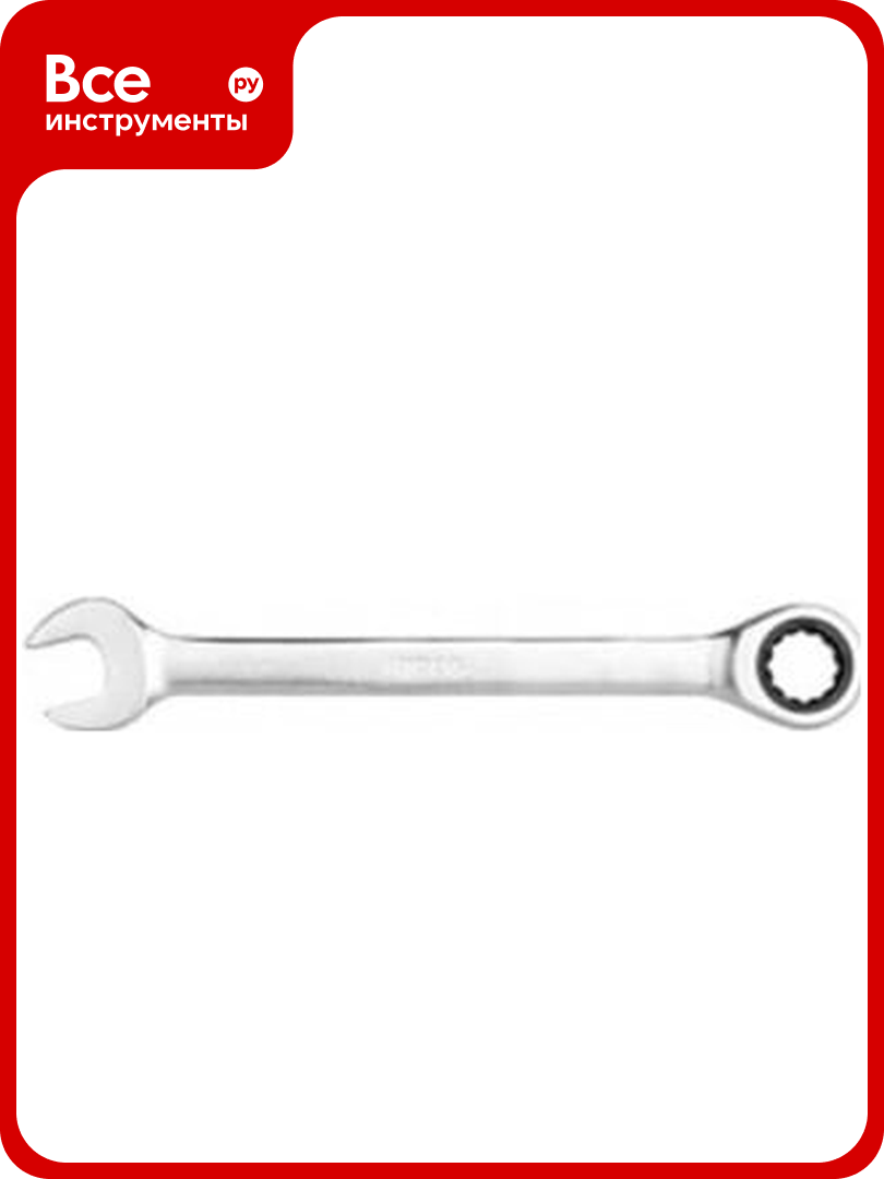 Комбинированный трещоточный ключ INGCO 17 мм HCSPAR171, хромированное покрытие, из CrV, с двенадцатигранной головкой