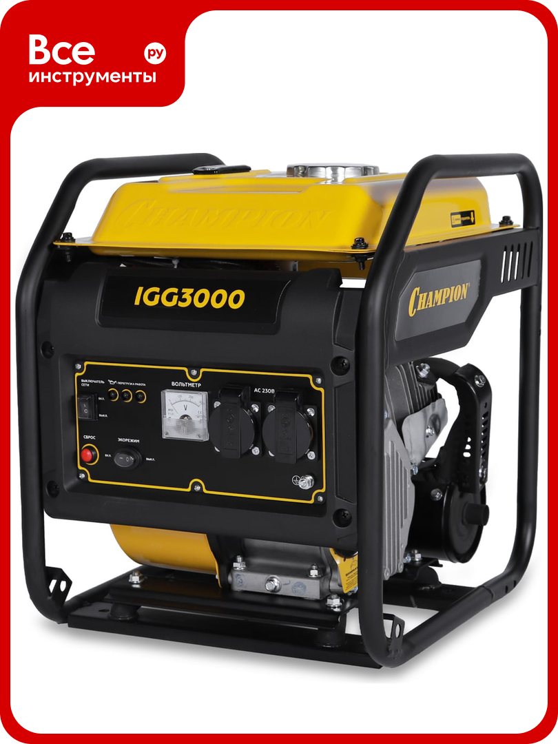 Генератор Champion 2.8/2.9кВт, 7.5лс, 7л IGG3000