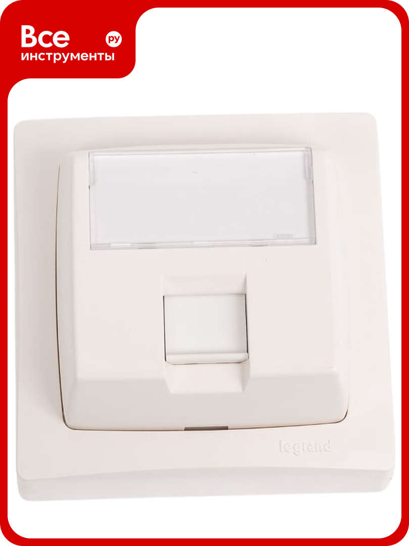 Розетка компьютерная Legrand Oteo RJ45 UTP Cat 5, накладная, белая, с крышкой, IP20, 1 гнездо, 1 пост, без рамки, в сбор