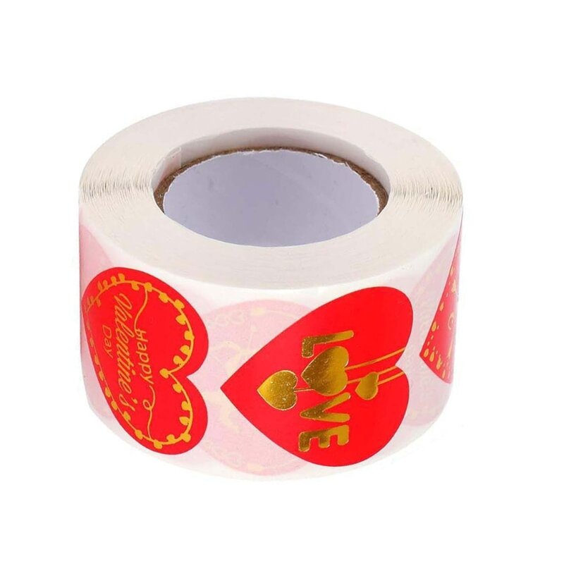 Сердечные Наклейки Подарок На День Святого Валентина Наклейка С Печатью Бумажные Этикетки 1 дюйм DIY Этикетки