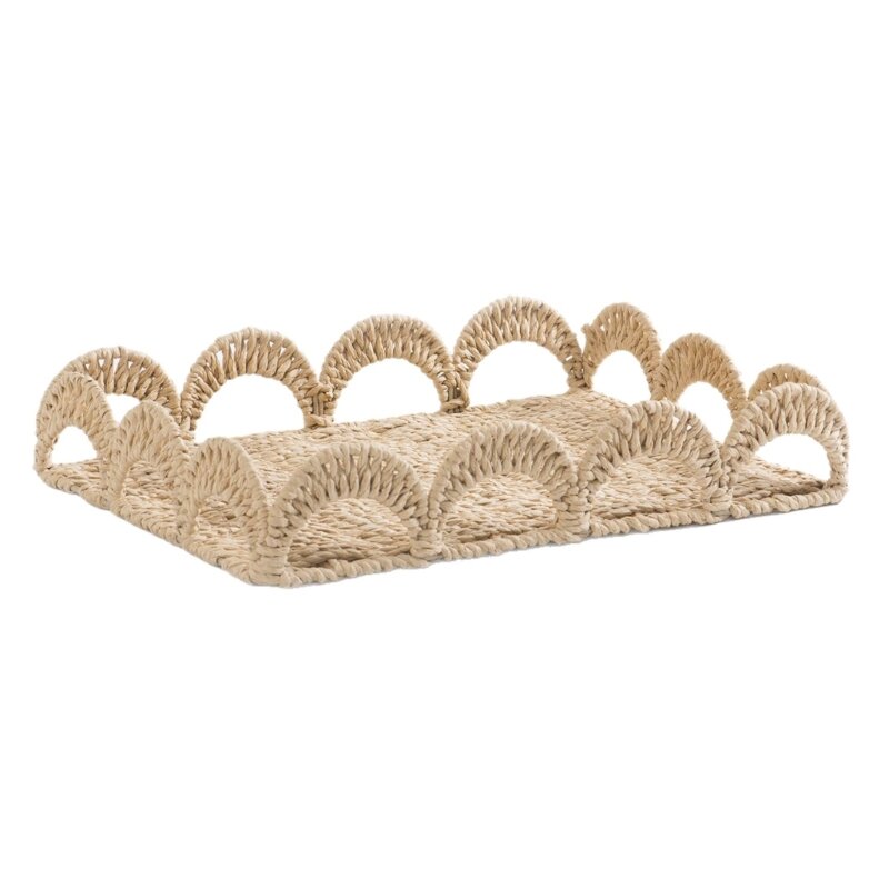 Настольный Органайзер из Бумажной Веревки Ручной Работы Из Натурального Ротанга Для Хранения на Рабочем Столе