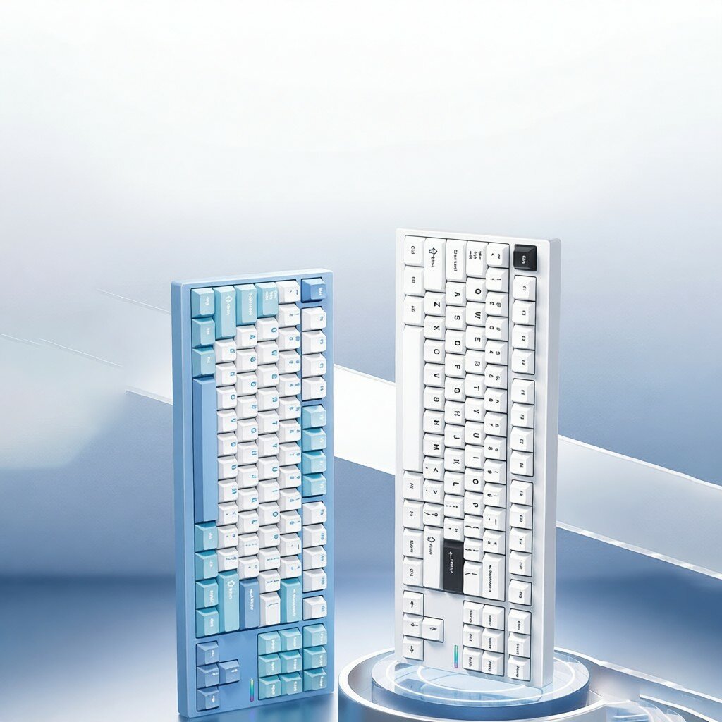 MCHOSE MC-GX87-9 Aluminium Wireless Mechanical Keyboard, Wired 2.4G BT Connectivity Tri-Mode Aluminium Custom Keyboard, GASKET Construction, Full Keyboard