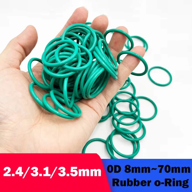 Зеленые фторкаучуковые уплотнительные шайбы FKM 2.4/3.1/3.5 мм OD 43mm -3Pcs, 3.1mm