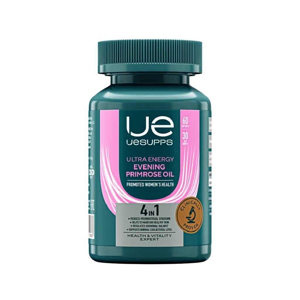 Уесаппс Ультра Энерджи Масло Вечерней Примулы/UESUPPS Ultra Energy Evening primrose oil капсулы массой 1380 мг 60 шт