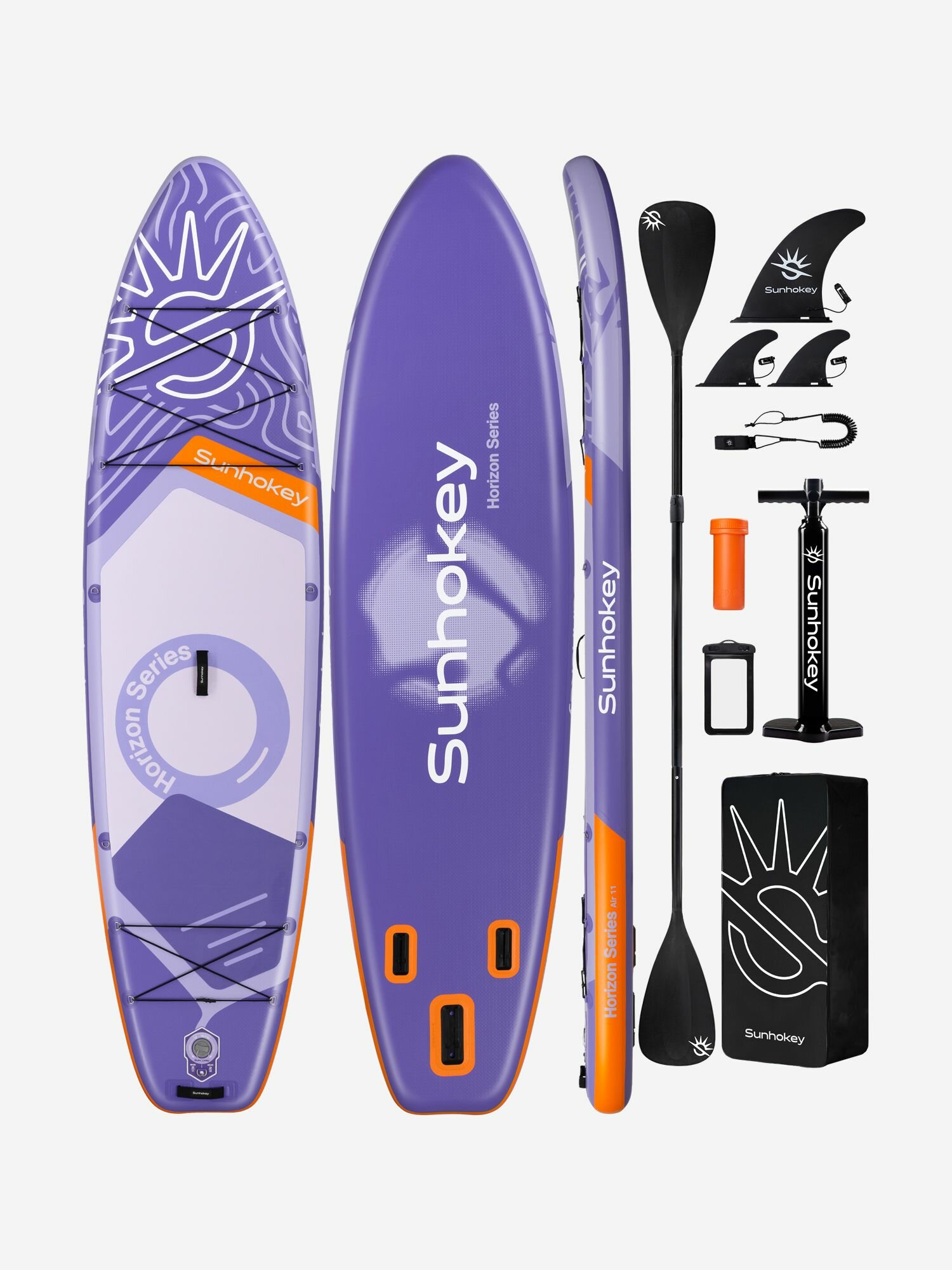 SUP-доска надувная SUNHOKEY PURPLE 11, 335-86-15 см, до 190 кг, полный комплект