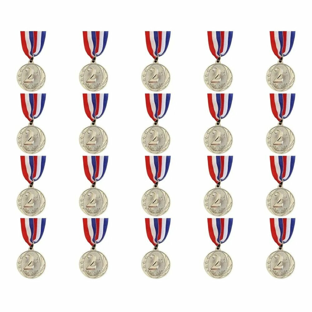 Медаль с символикой звезд для конкурсов, цвет серебро