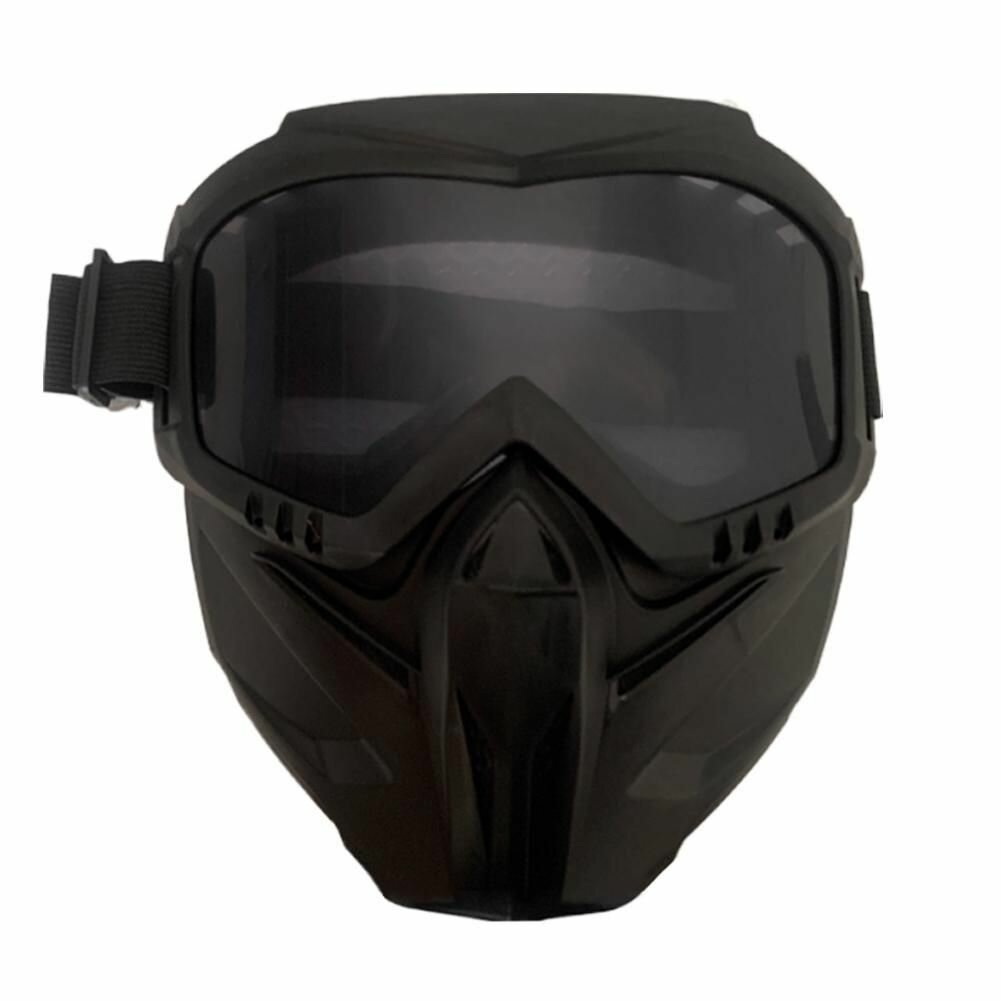 Маска горнолыжная, Очки-маска для сноуборда/ Очки сноубордические спортивные/ мототехнике и снегоходах/Черная горнолыжная маска