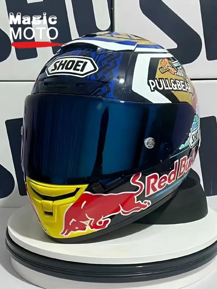 Shoei Мотошлем, цвет: желтый, лазурный, размер: XL