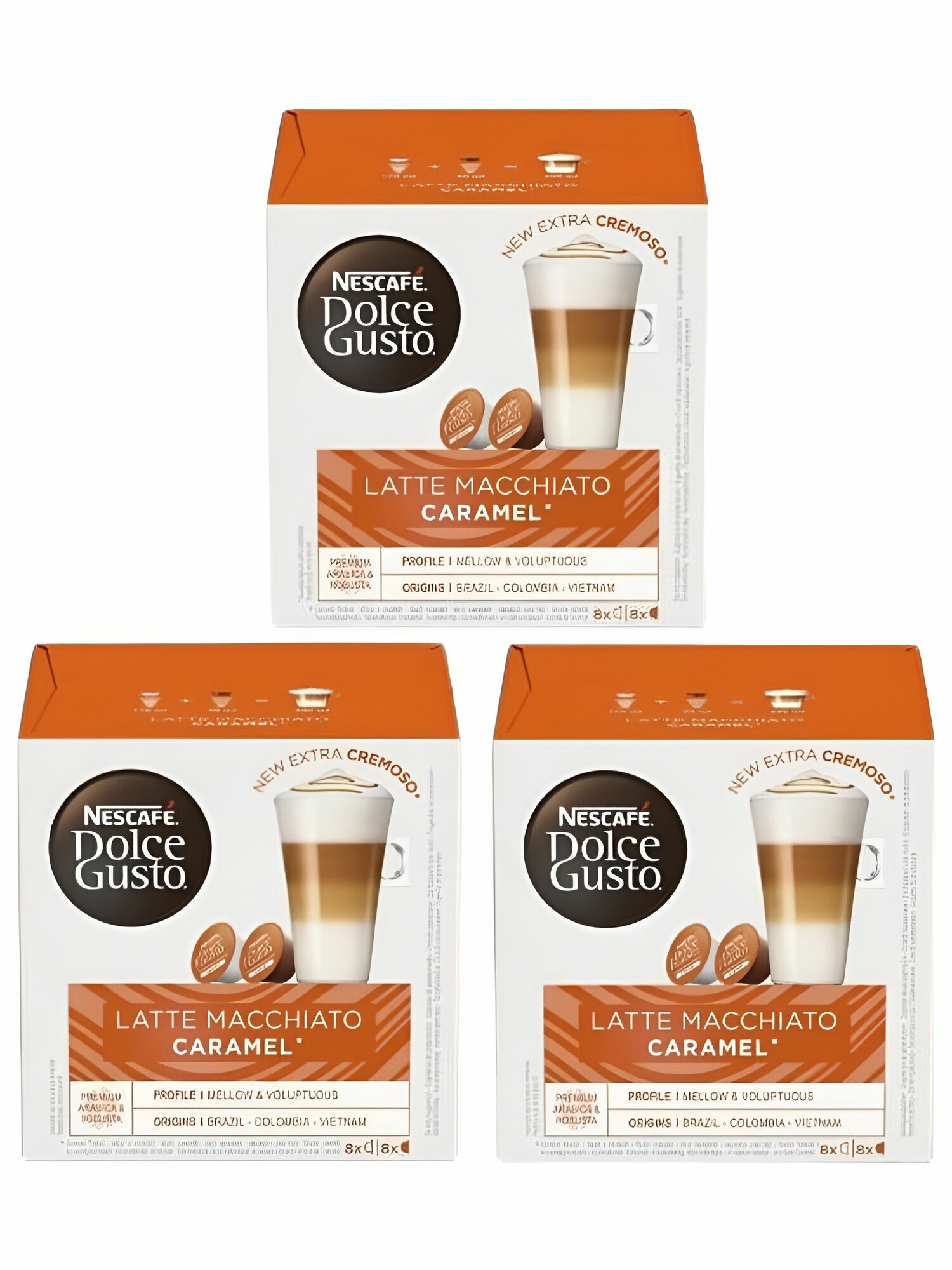 Кофе в капсулах Nescafe Dolce Gusto Latte Macchiato Caramel 3x16 капсул