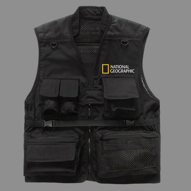 Рабочая одежда National Geographic, многофункциональный жилет для фотографии с несколькими карманами, наружный сетчатый жилет с индивидуальным логотипом