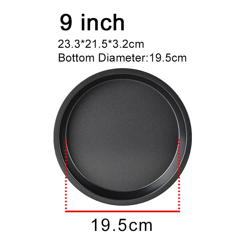 Круглая Форма Для Пиццы 6/8/9/10 Дюймов Из Углеродистой Стали С Антипригарным Покрытием Для Домашнего И Коммерческого Использ.