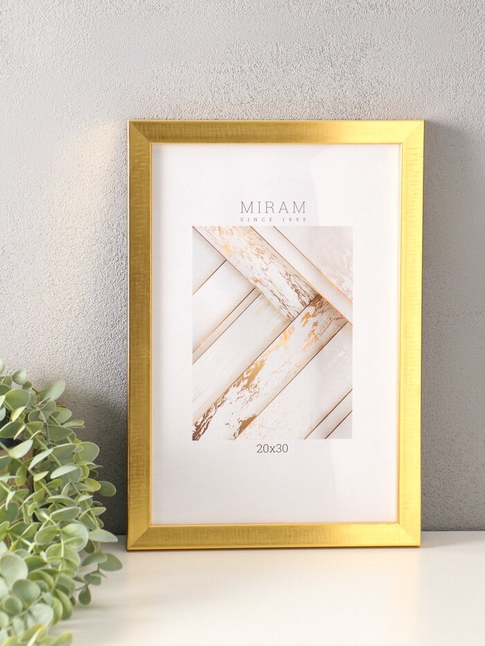 Фоторамка для фото 20×30 см «мирам», пластик под золото, (пластиковый экран)