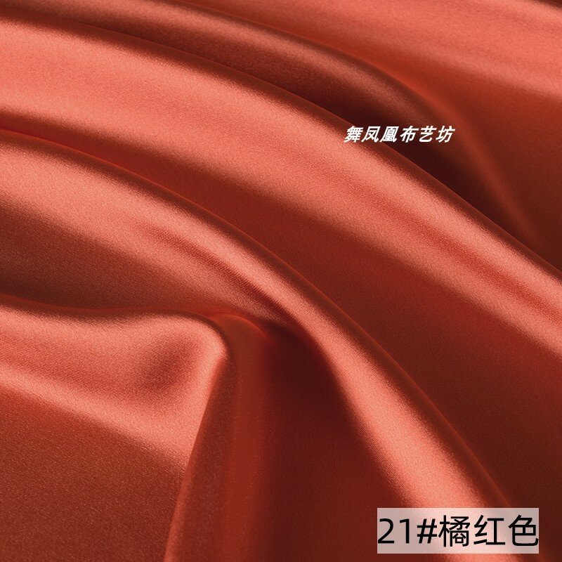 Однотонная высококачественная имитация ацетатного атласа, имитация шелкового пальто, драпированная блестящая ткань для платьев и блузок