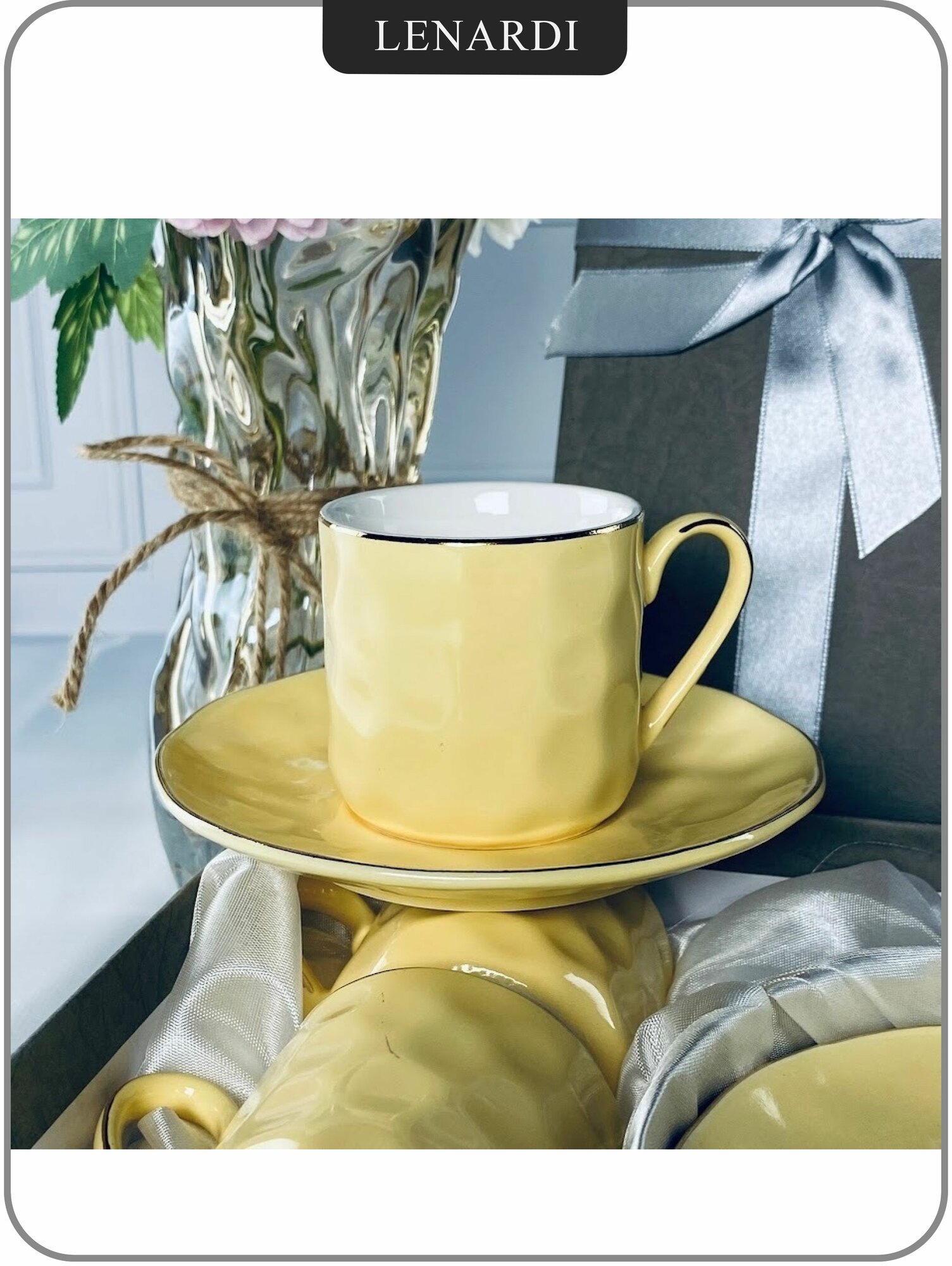 Кофейный набор на 6 персон 12 предметов Lenardi 95мл фарфор