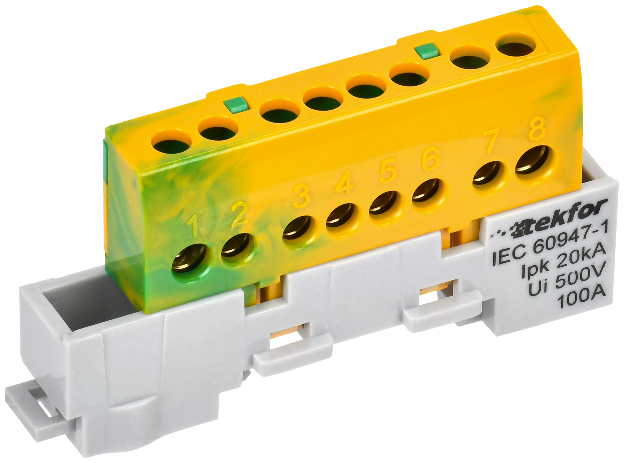 TEKFOR Шина PE земля изолированная на универсальном держателе 6х9-8-ЖЗ IEK IEK TF-NN10-08-KL-K52